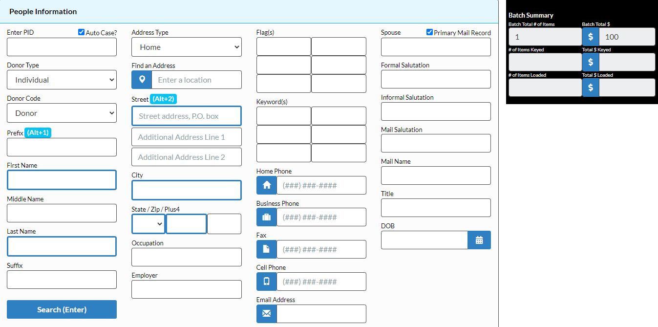Crimson: Contributions - Data Entry – Help Desk